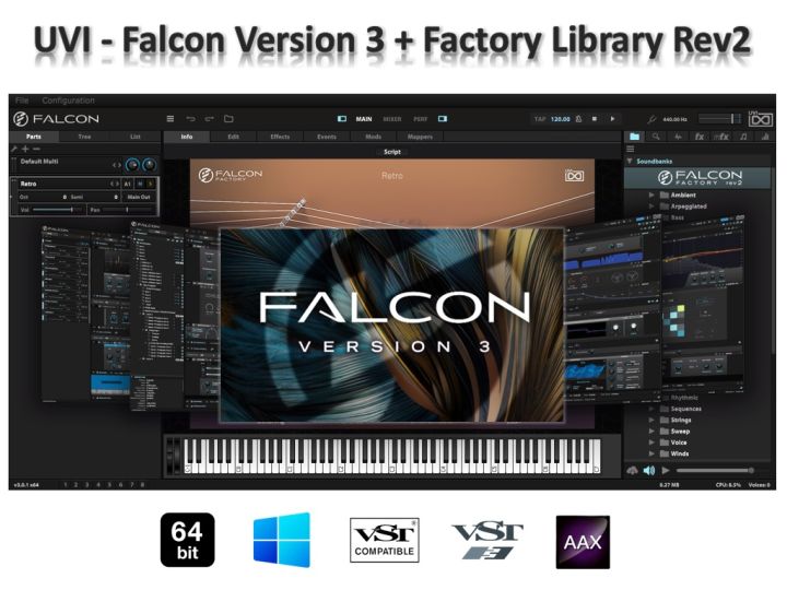 UVI - Falcon Version 3 + Factory Library rev2 (Windows) | Lazada.co.th