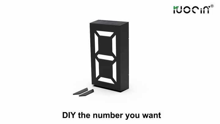 Solar Led House Number Sign Wall Mounted Rgb Digital Address Numbers ...