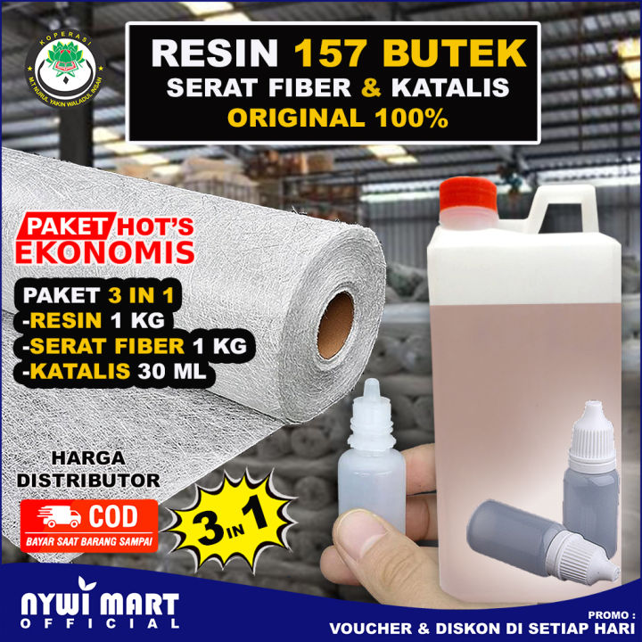 Serat Fiber 1Kg Resin Yukalac 157 1Kg Katalis 30ml / Mat fiber ...