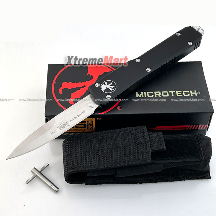 มีดสปริงขนาดกลาง Microtech (New Ultratech) คมเดียว ใบเงิน Combat ...