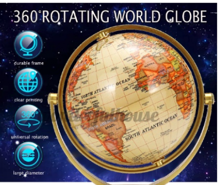 360° rotating earth rotating map globe geography world education kids ...