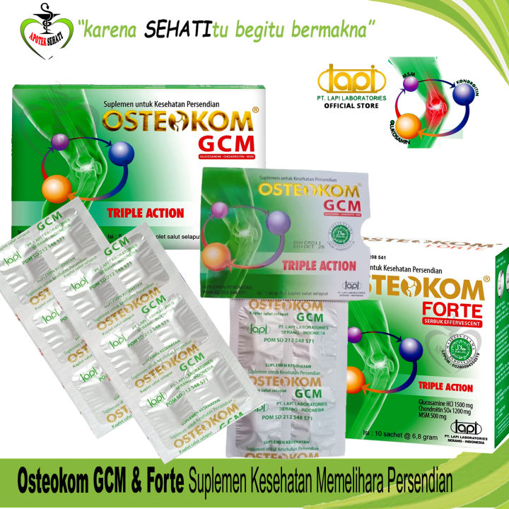 Osteokom Obat Nyeri Sendi dan Lutut Osteocom GCM Glucosamine | Lazada ...