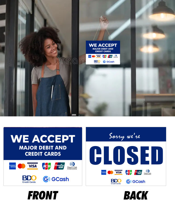 CUSTOMIZED WE ACCEPT MAJOR DEBIT CARDS DOOR BANNER | Lazada PH