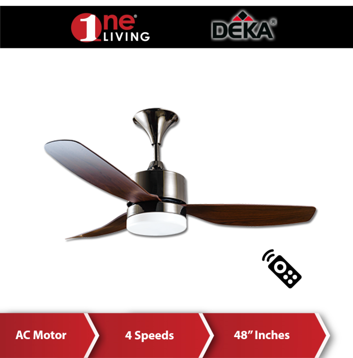 Deka Ceiling Fan I3L / I3 Baby LED (Black/Oak) | Lazada
