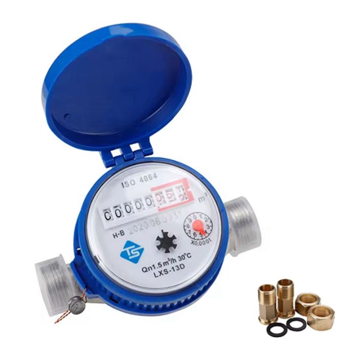Copper-Fitted Mechanical Rotary Wing Water Meter E-Type Precision ...