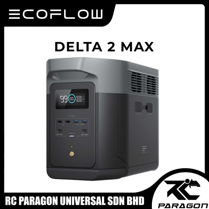 EcoFlow Delta 2 Max 2000 Portable Power Station 2400W (Peak 5000W) 1600Wh Fast Charging Extra ...