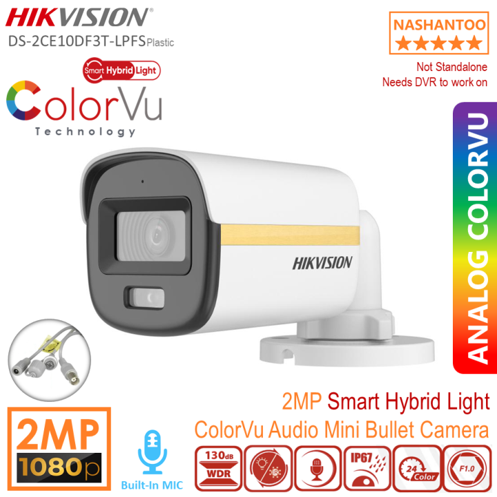 (2025 New)HIKVISION DS-2CE10DF3T-LPFS Smart Hybrid Light ColorVu 4in1 2MP Audio Outdoor CCTV ...