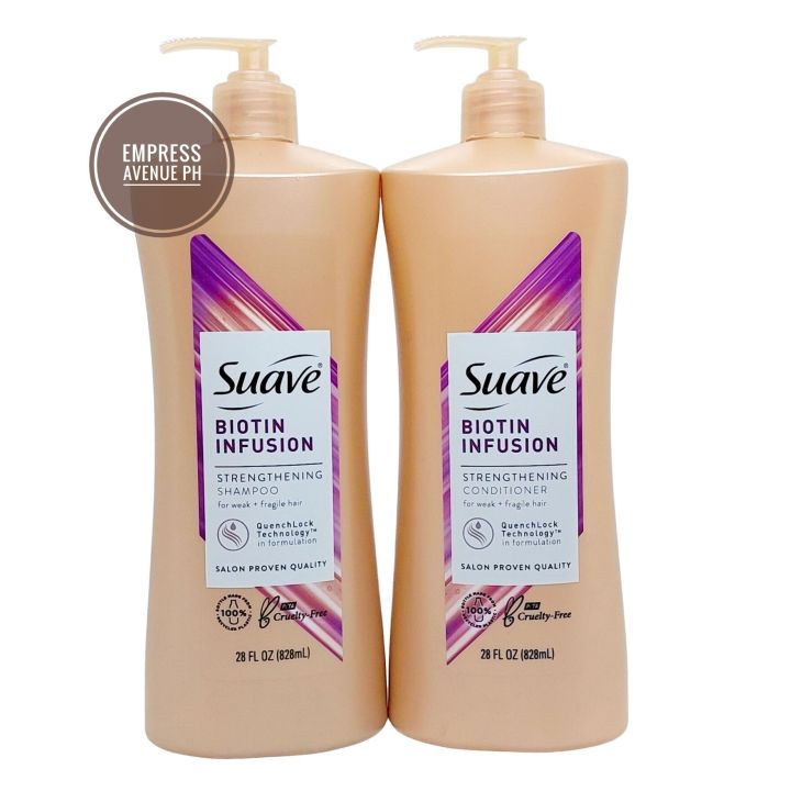 Suave Biotin Infusion Strengthening Shampoo & Conditioner Set for Weak ...