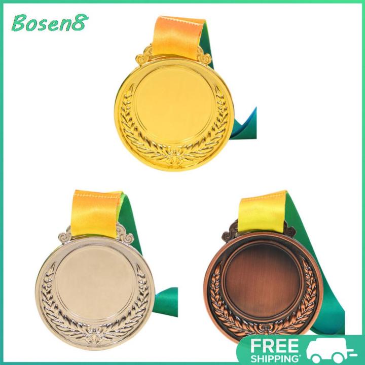 5.2cm Gold/Silver/Bronze Medal Set Award Medals with Neck Ribbon Sports ...