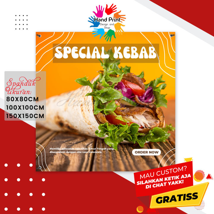 Cetak Spanduk Banner Jualan Kebab Turki Promo Kebab MMT Spanduk Custom ...