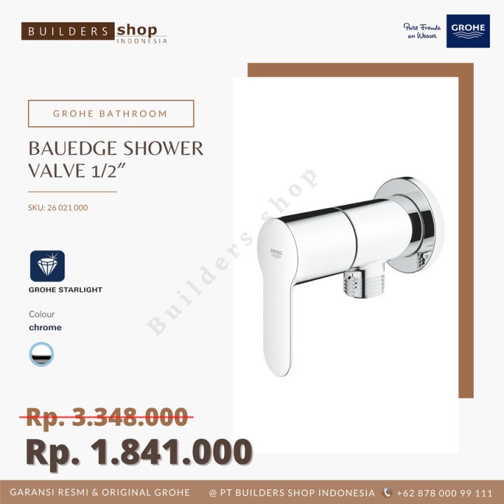 GROHE 26021000 - BauEdge Shower Valve 1/2″/Kran Shower Outbow Dingin ...
