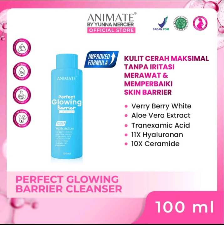 Animate Glowing Barrier Facial Wash 100 ml Original kemasan baru ...