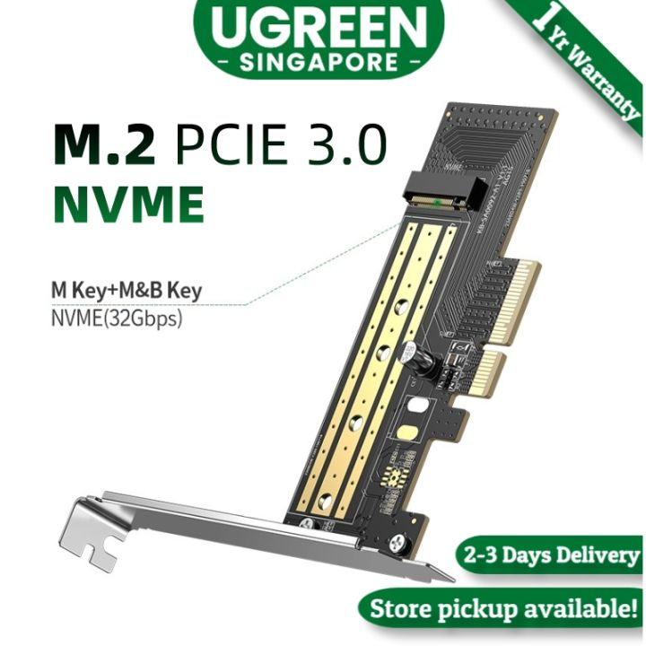 Ugreen PCIE to M2 Adapter NVMe M.2 PCI Express Adapter 32Gbps PCI-E Card x4/8/16 M&B Key SSD ...