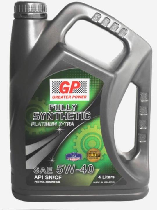 GP 5W40 Fully Synthetic Engine Oil 4L API SN/CF | Lazada