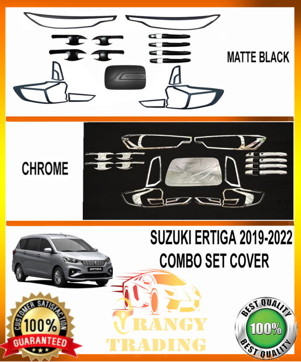 Suzuki Ertiga 2019 to 2025 GA / GL / GLX VARIANT Garnish Combo set cover MATTE BLACK / CHROME ...