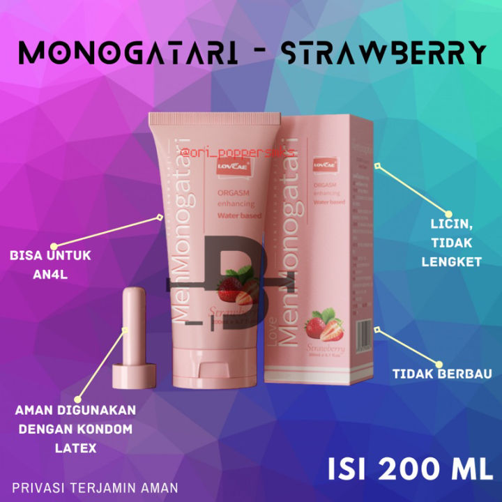 New Monogatari Men Lubricant Rasa Baru Strawberry, Gel Pelicin dan ...