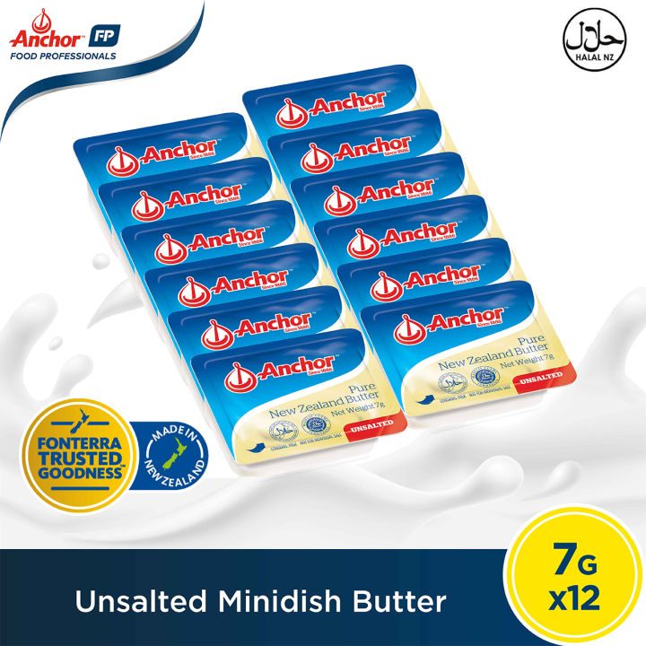 ANCHOR UNSALTED MINIDISH BUTTER 12pieces X 7G | Lazada