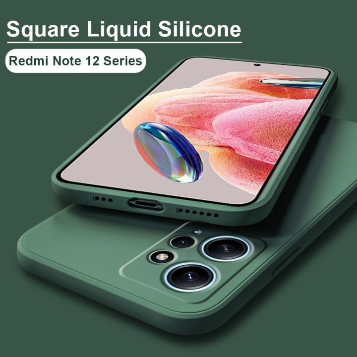 Vỏ silicon Chất Lỏng Vuông Cho Xiaomi 14T 13T 12T Redmi Note 12 Pro ...