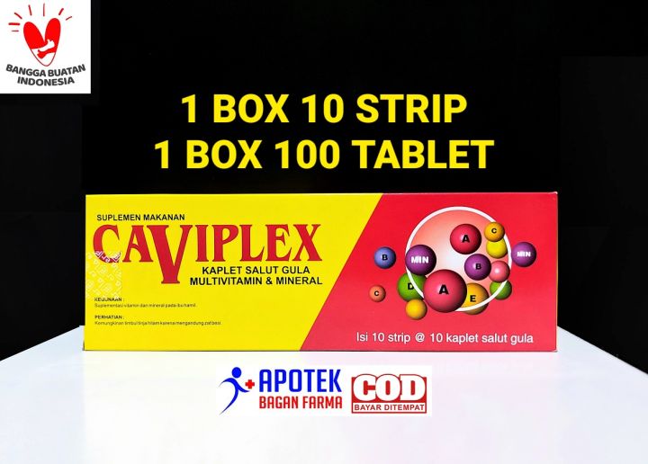 VITAMIN CAVIPLEX ( 1 BOX ISI 100 TABLET ) MULTIVITAMIN DAN MINERAL ...