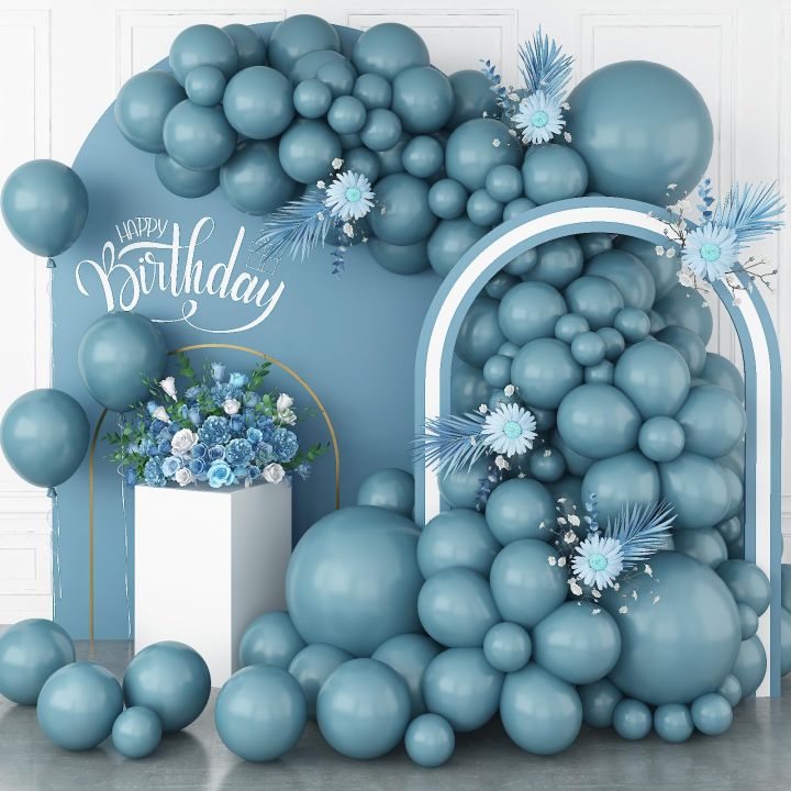 🇵🇭🎈COD LM242 Retro Dusty Blue 5 10 12 18 36inch Latex Balloons ...