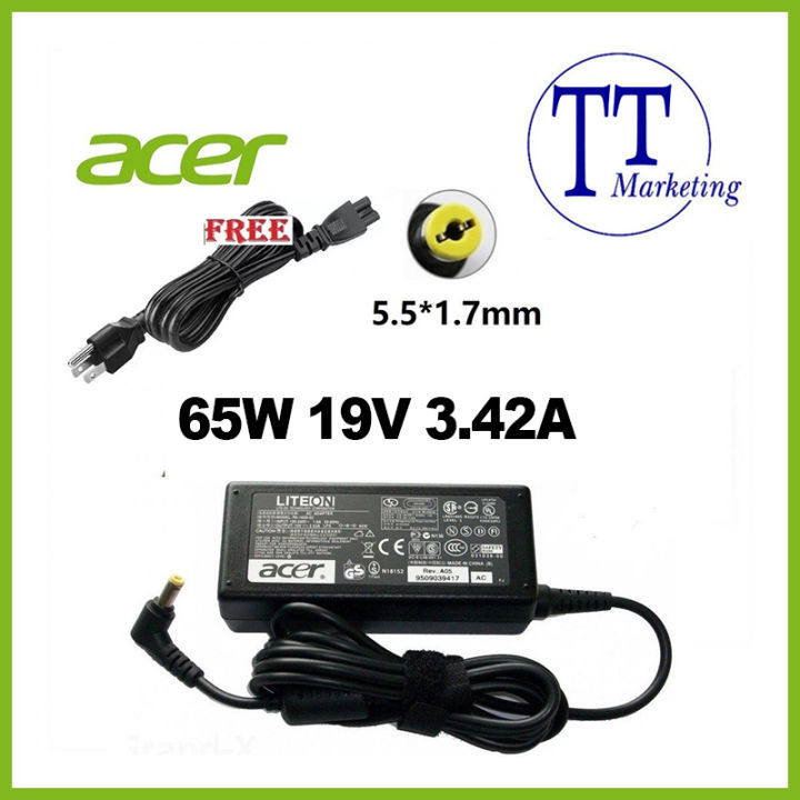 ACER อะแดปเตอร์ 65W 19V 3.42A 5.5x1.7mm เข้ากันได้กับ Aspire V3-471 V3-472G V3-472P V3-472PG ...