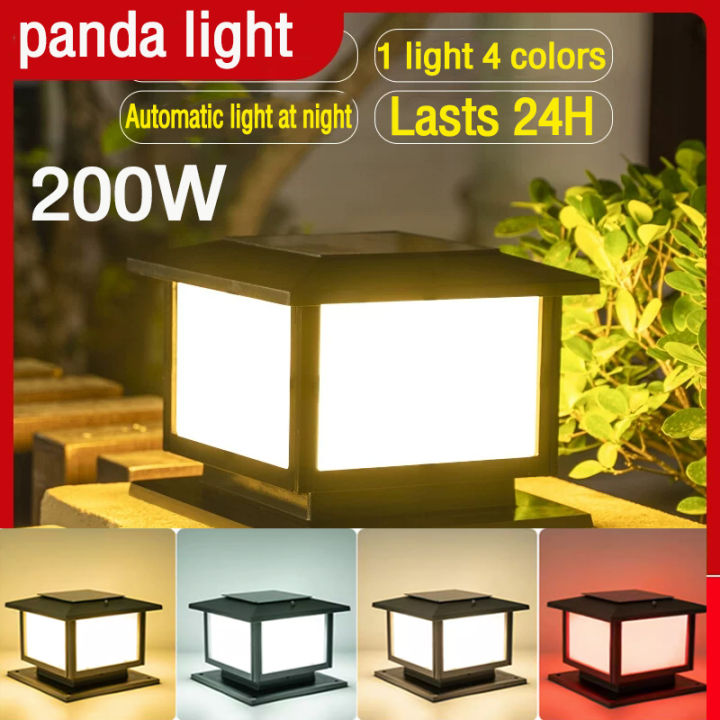 panda Outdoor Pillar Lights Solar Charging IP65 Waterproof Column Lamp ...