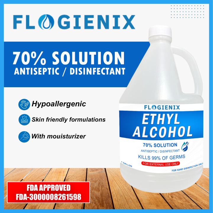 Flogienix 70% Ethyl Alcohol Disinfectant Antiseptic - 1 Gallon | Lazada PH