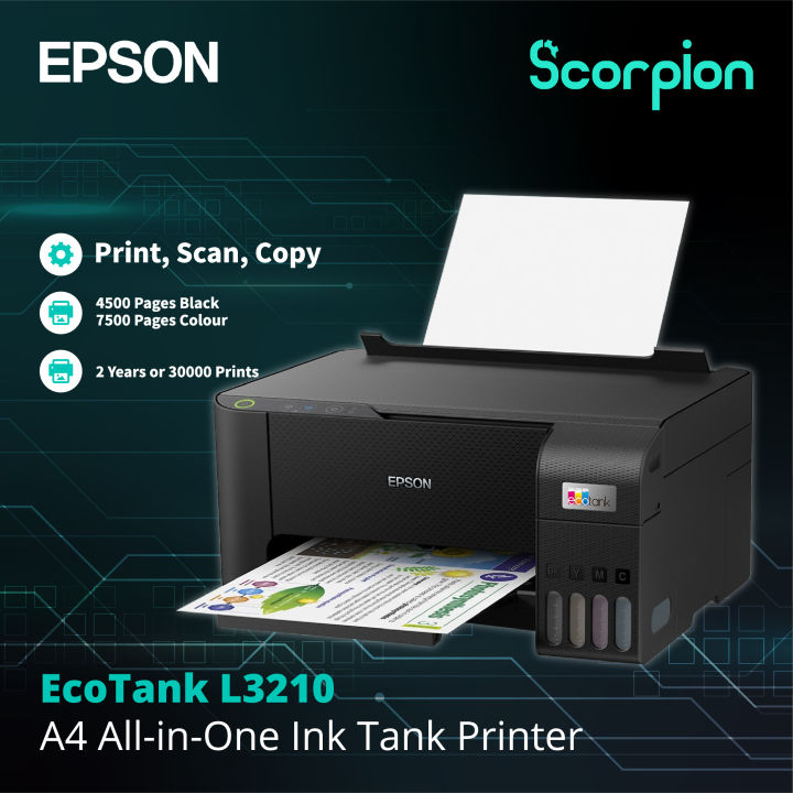 Epson EcoTank L3210 A4 All-in-One Ink Tank Printer | Lazada