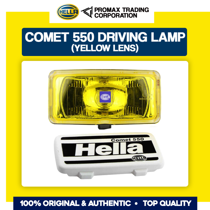 Hella Comet 550 Driving Lamp Auxiliary Light with Yellow Lens Fog Lamp ...
