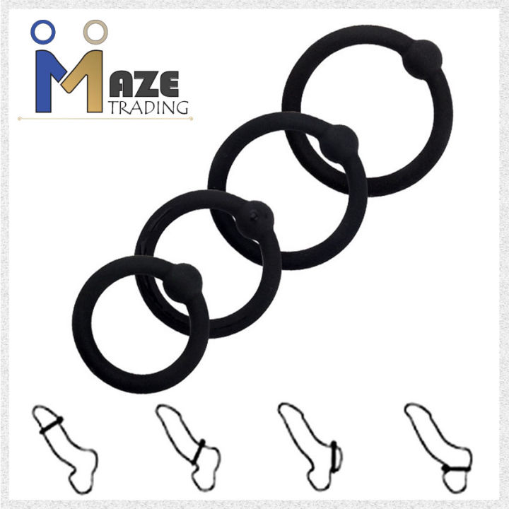 [maze Trading] 4pcs Men Ring Time Delay Stronger Harder Silicone Ring