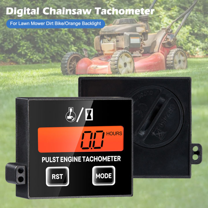 JPK Digital Chainsaw Tachometer Wireless Inductive Hour Counter Meter Orange Backlight ...