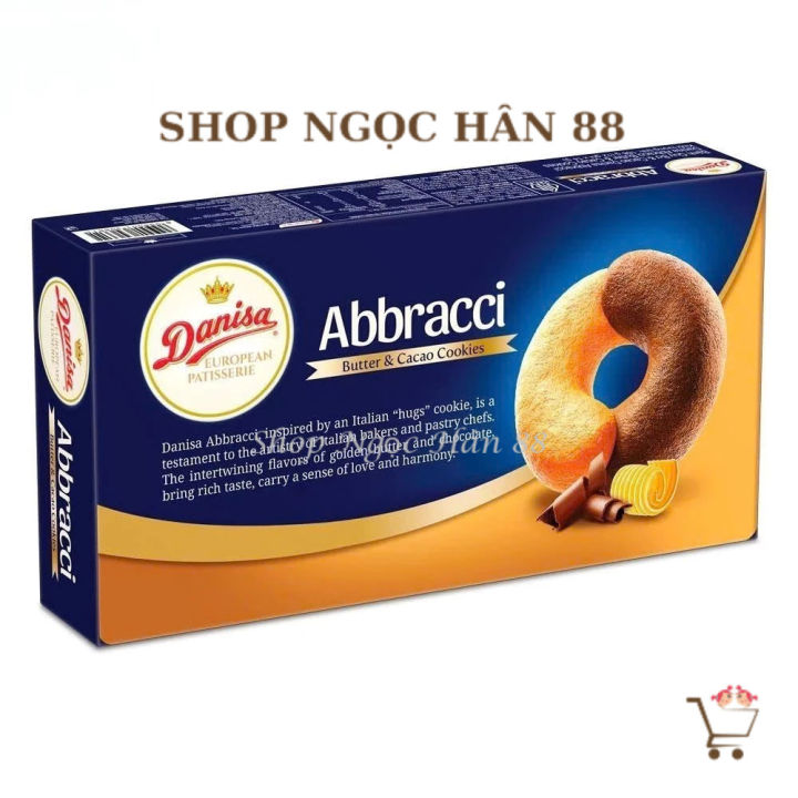 Bánh Quy Danisa Abbracci/Chocofello Hộp 150g/168g Vị bơ và cacao/socola ...