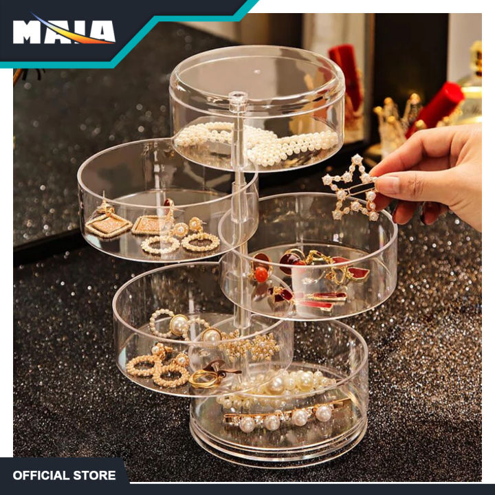 MAIA 5-Tier Rotating Earring Tray Hair Accessories Separate Jewelry ...