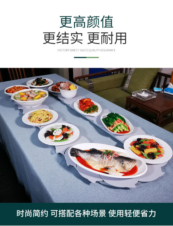 Household rectangular long table rotating manual table turntable ...