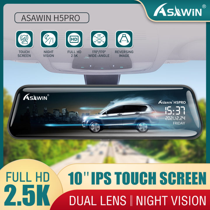 Asawin H5PRO 10 inches Mirror Dashcam 2k for car camera Front and Rear ...