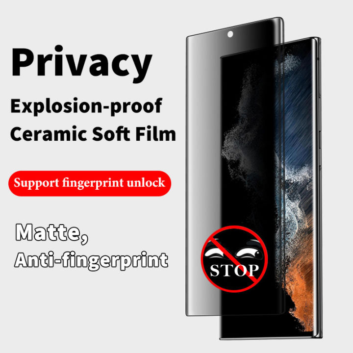 Privacy Matte Ceramics Tempered Glass for Samsung Galaxy S24 S23 S20 S21 S22 Ultra S10 5G S9 S8 ...