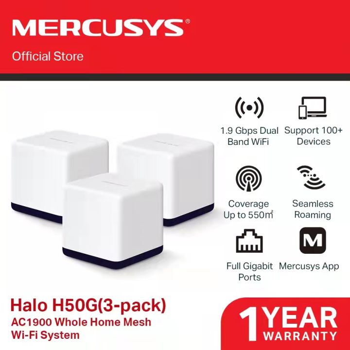 Mercusys Mesh Wifi Extender | Halo H50G (3-Pack) | Seamless | Roaming ...