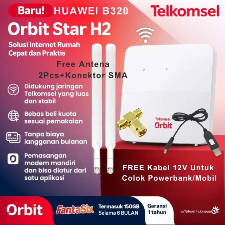Telkomsel Orbit Star H2 B320 4G CPE 5S LTE 195Mbps WiFi 300Mbps Modem | Lazada Indonesia