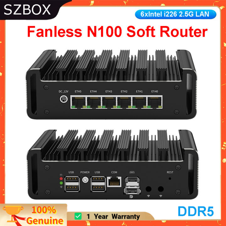 SZBOX Mini PC G31 Intel N100 Soft Router Fanless Mini PC DDR5 6x Intel ...