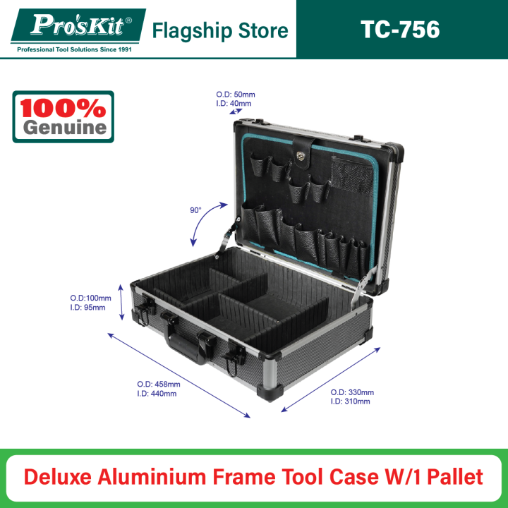 Pro'sKit TC-756 Deluxe Aluminium Frame Tool Case with 1 Removable ...