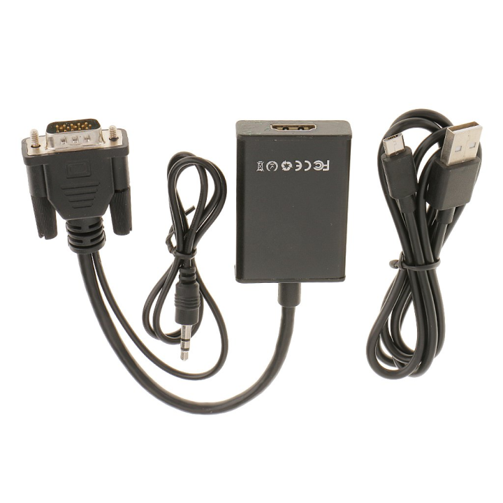 New VGA to HDMI Converter Adapter Cable With 3.5mm Audio Output 1080P ...
