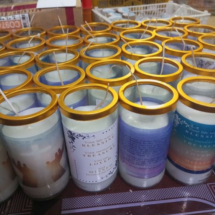 Customized Undas Candle Prayer Candle Memorial Candle in Glass and pots ...