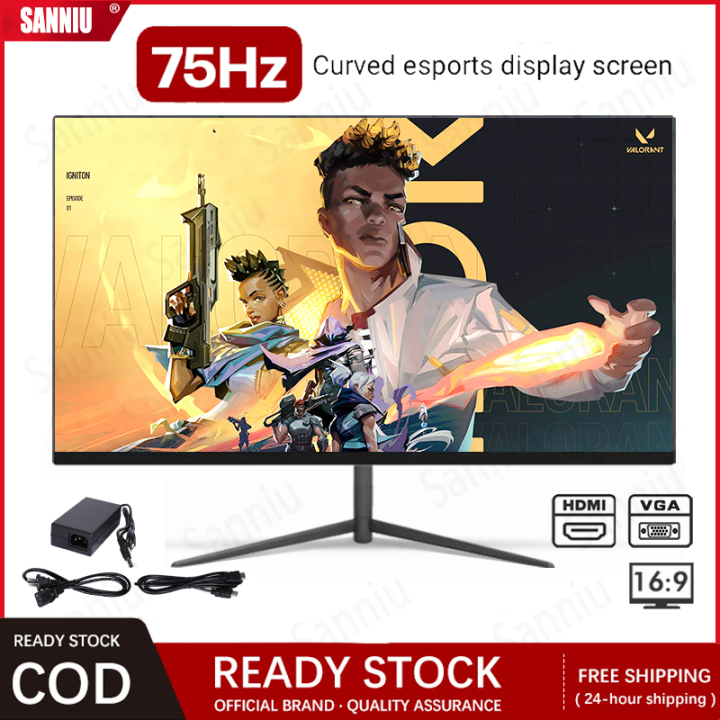 27 Inch HD Monitor PC Screen Large curved surface 75HZ Low Blu-ray ...
