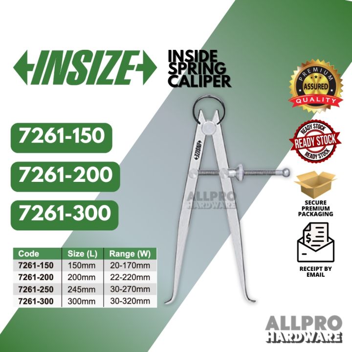 INSIZE Inside Spring Caliper Internal Caliper 20-170mm (7261-150) / 22-220mm (7261-200) / 30 ...