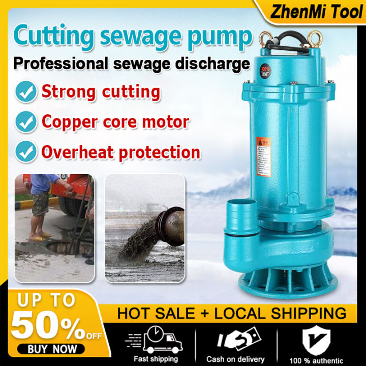 Submersible Pump 220V Cutting Sewage Pump Waste Discharge Cutting Pump ...
