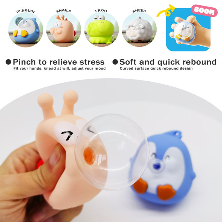 Fidget Toys Cute Animal Spit Bubble Squeeze Toys for Stress Relief ...