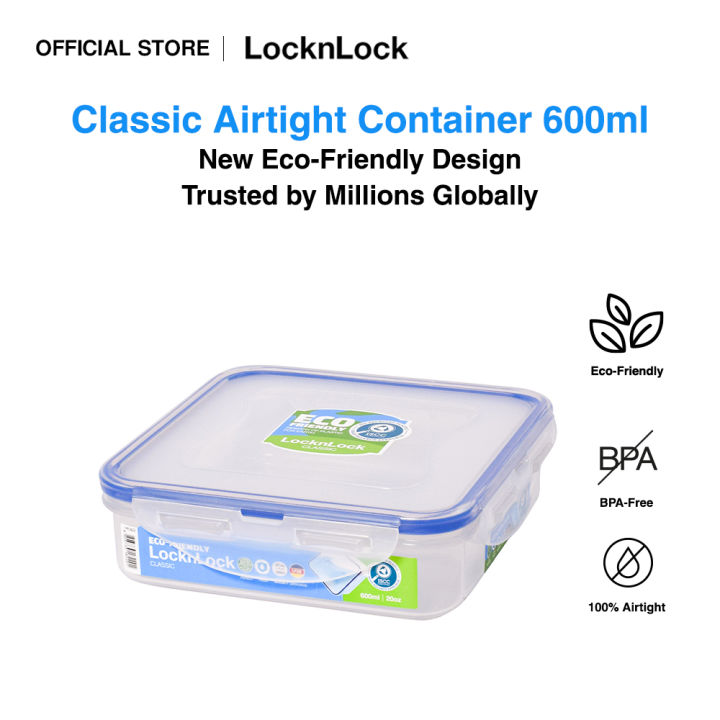 LocknLock Eco-Friendly Classic Airtight Square Food Container 600ml ...