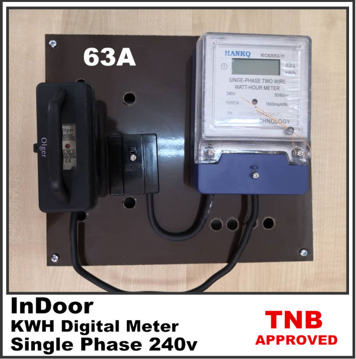 kWH TNB Single Phase DIGITAL METER FULL SET 63A INDOOR C/W CUT OUT 63A (NEW TYPE) & 16MM - 25MM ...
