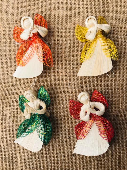 Native Abaca Hanging Angel Christmas Tree Decor Angel Ornament 11cm ...