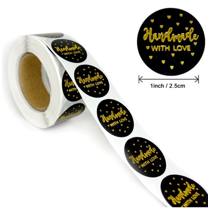 Sticker Handmade With Love Black Gold Hitam Emas Stiker Makanan Bakery ...